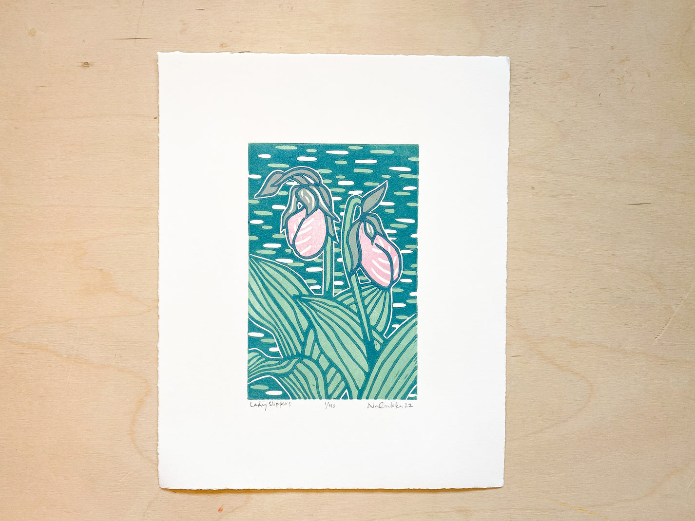 Lady Slippers Woodcut Print – Nan Onkka Prints