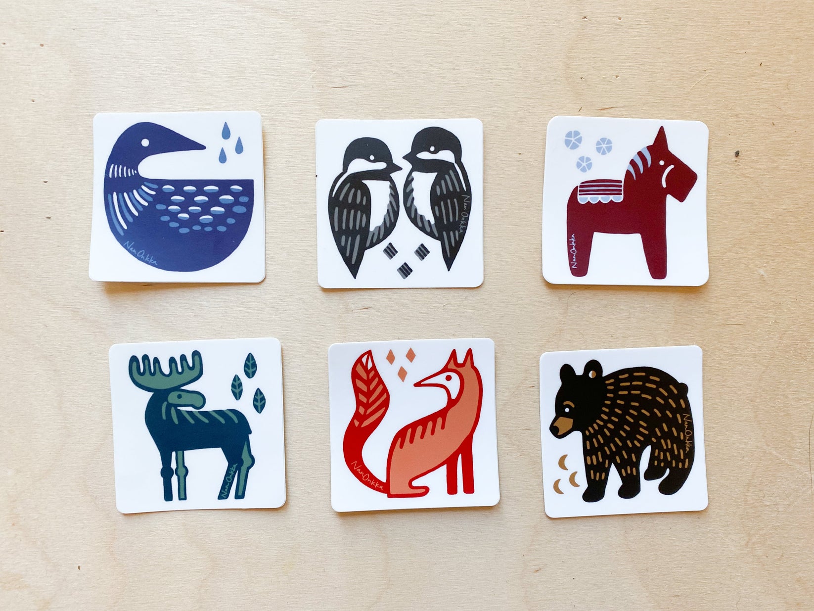 Dala Horse Vinyl Sticker by Nan Onkka Prints